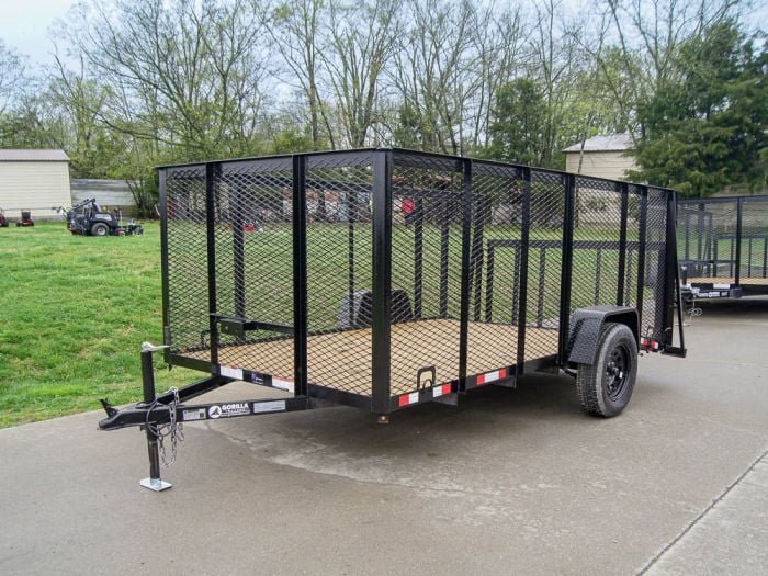 6.4×12 Dovetail Utility Trailer with 4ft Mesh Sides 3,500lb Axle ...