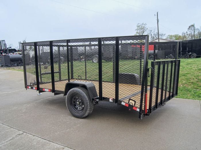 6.4×12 Dovetail Utility Trailer with 4ft Mesh Sides 3,500lb Axle ...