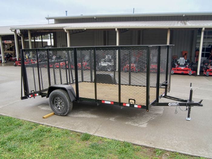 6.4×12 Dovetail Utility Trailer with 4ft Mesh Sides 3,500lb Axle ...